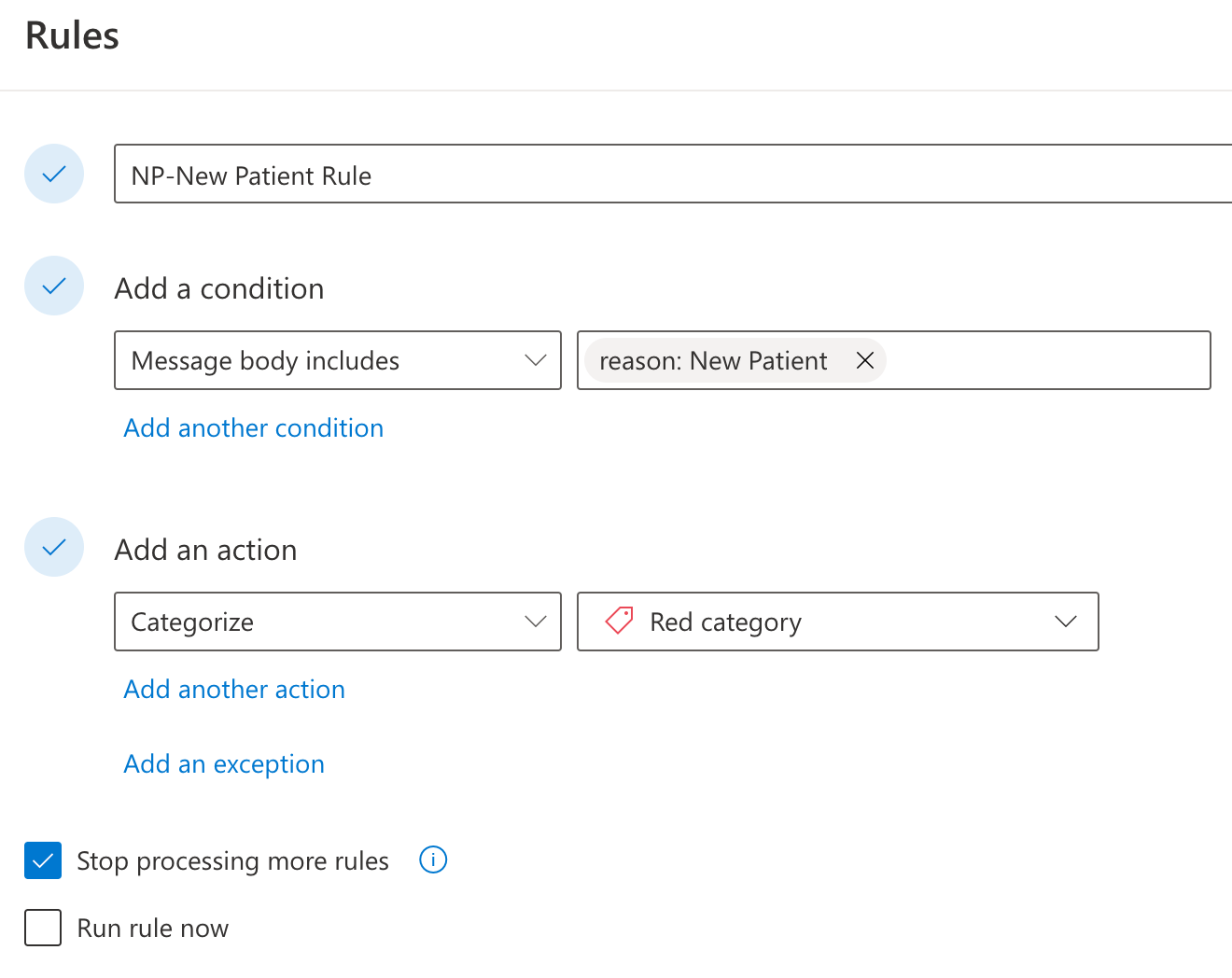 Sorting Appointment Notifications using Outlook Rules