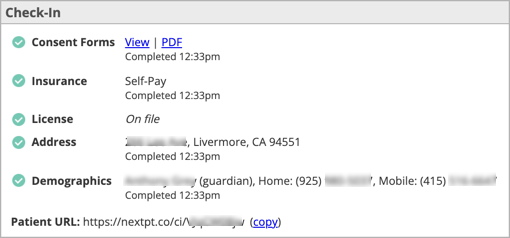 Patient Pre-Check In