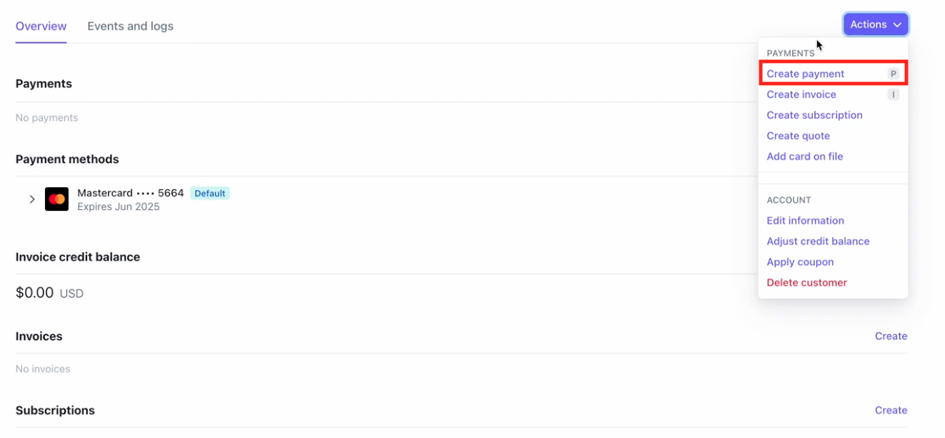 How do I charge a card on file with Stripe?